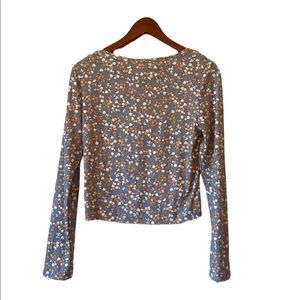 Pink Rose | Tops | Pink Rose Brand Floral Long Sleeved Cropped Top ...